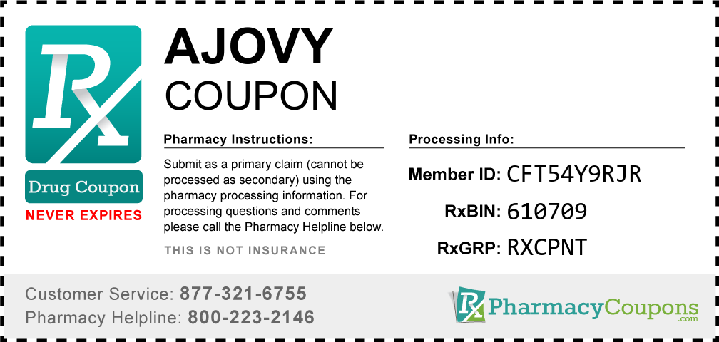 Ajovy Coupon - Pharmacy Discounts Up To 80%