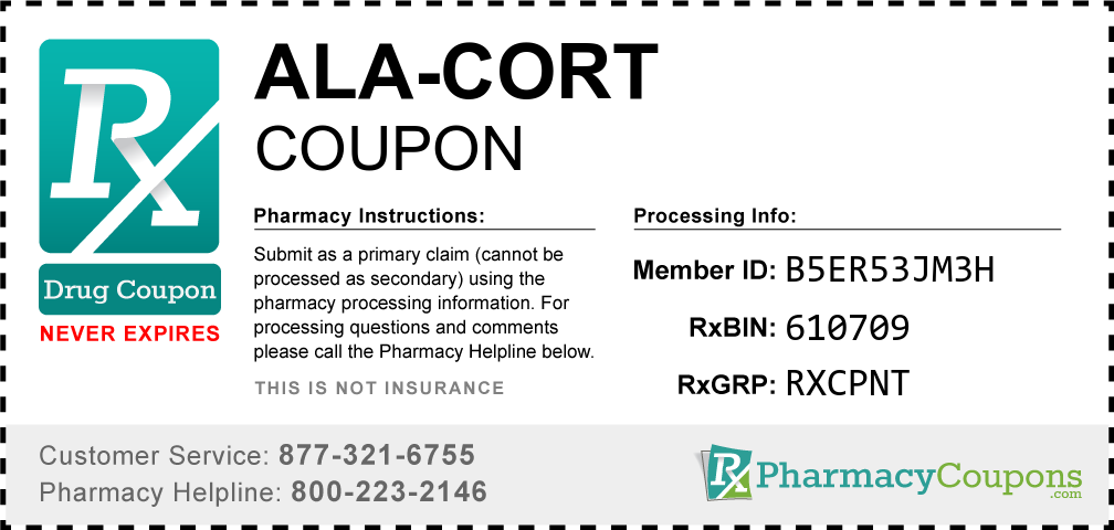 Ala Cort Coupon - Pharmacy Discounts Up To 80%