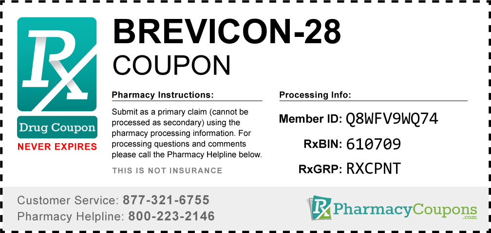 Brevicon 28 Coupon - Pharmacy Discounts Up To 80%