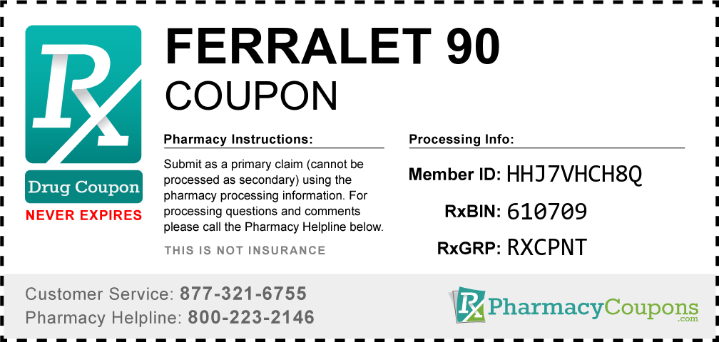 Ferralet 90 Coupon - Pharmacy Discounts Up To 80%