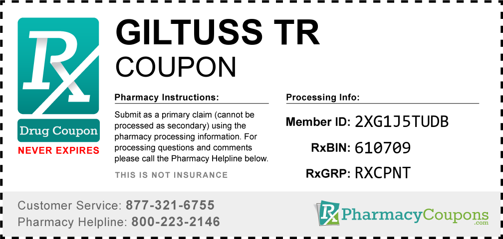 Giltuss Tr Coupon - Pharmacy Discounts Up To 80%