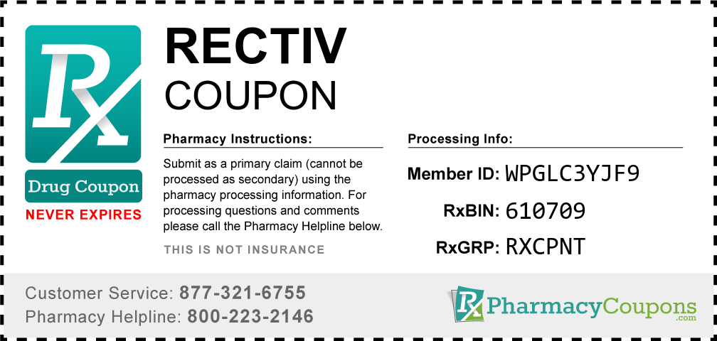 Rectiv Coupon - Pharmacy Discounts Up To 80%