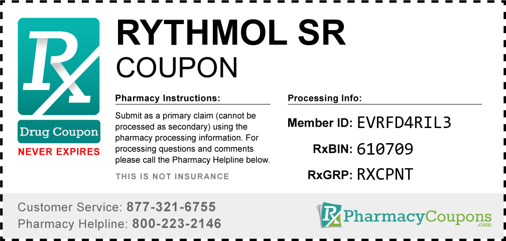 Rythmol Sr Coupon - Pharmacy Discounts Up To 80%